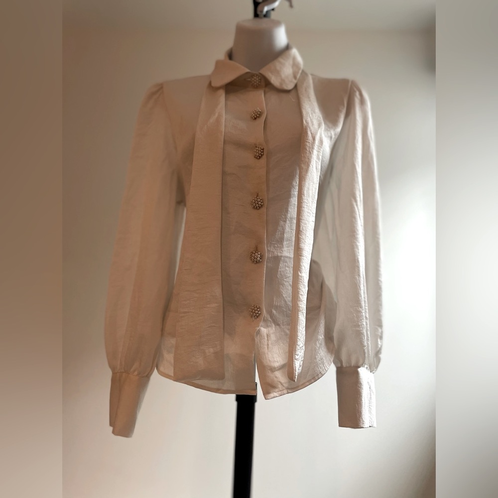 Stunning Zara Cream Color Dressy Blouse! - Gem